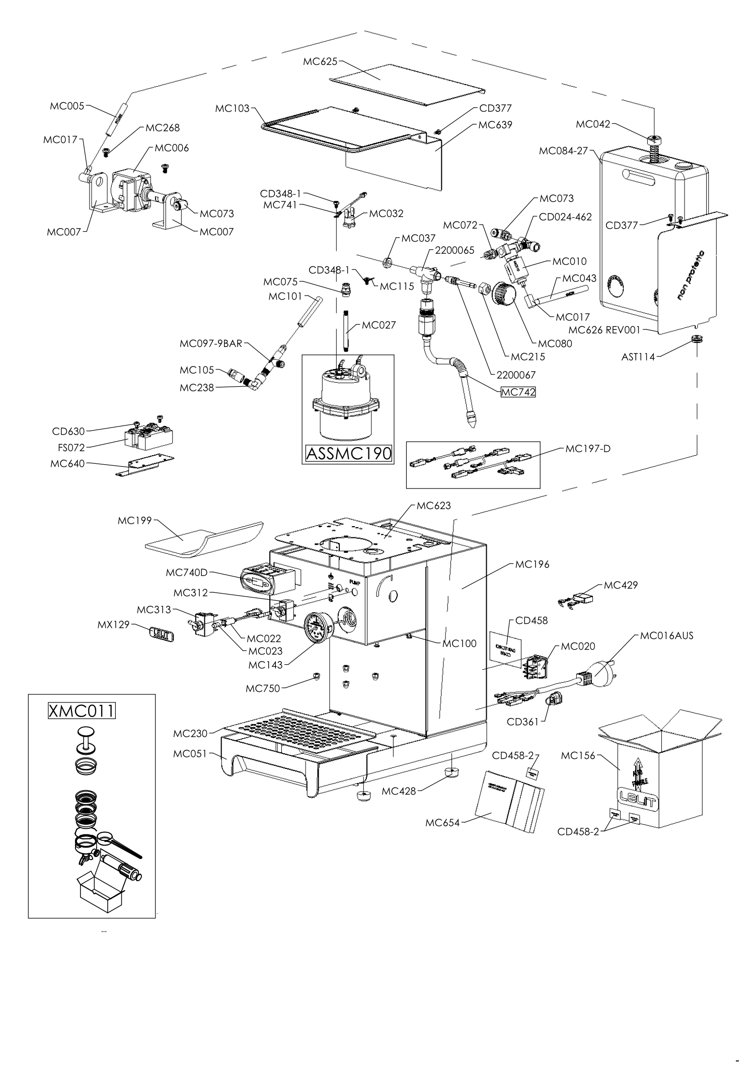 Exploded Views Lelit Exploded Views PL41TEMDAUS-REV01 Exploded View - Complete